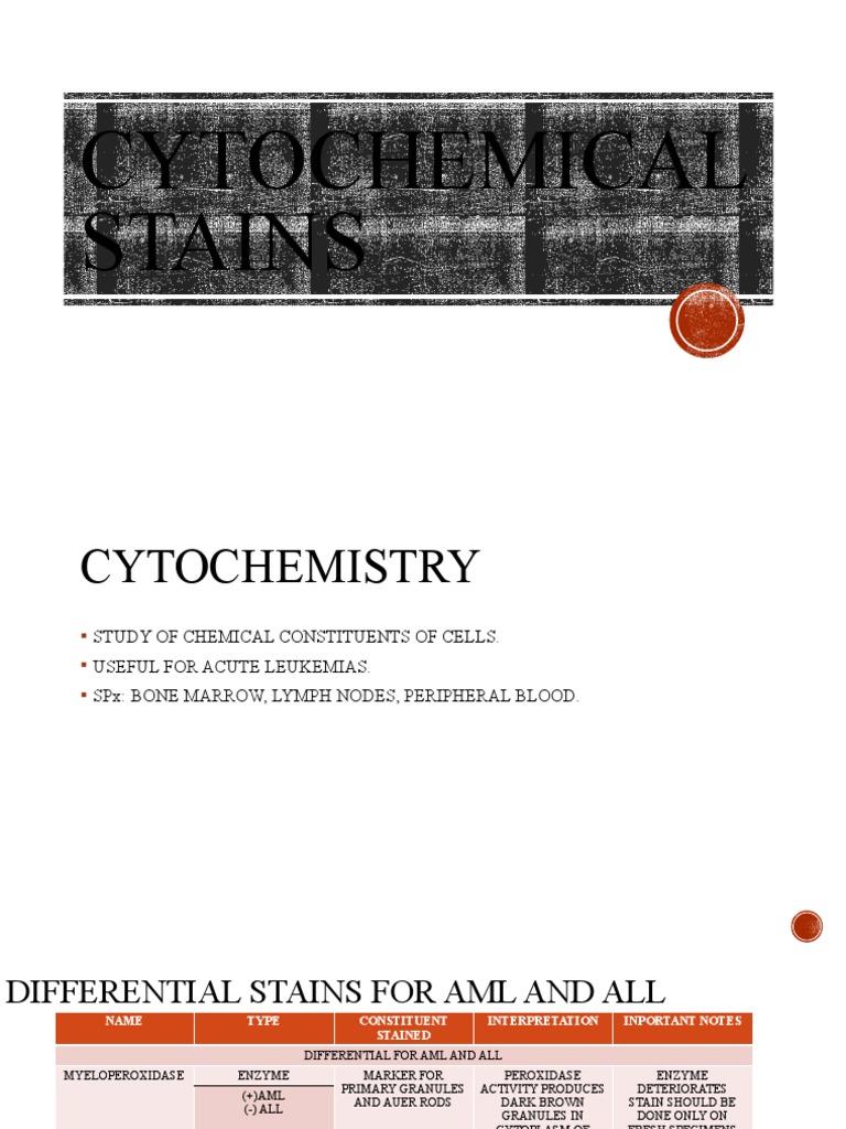 Cytochemical Stains | PDF | Granulocyte | Staining