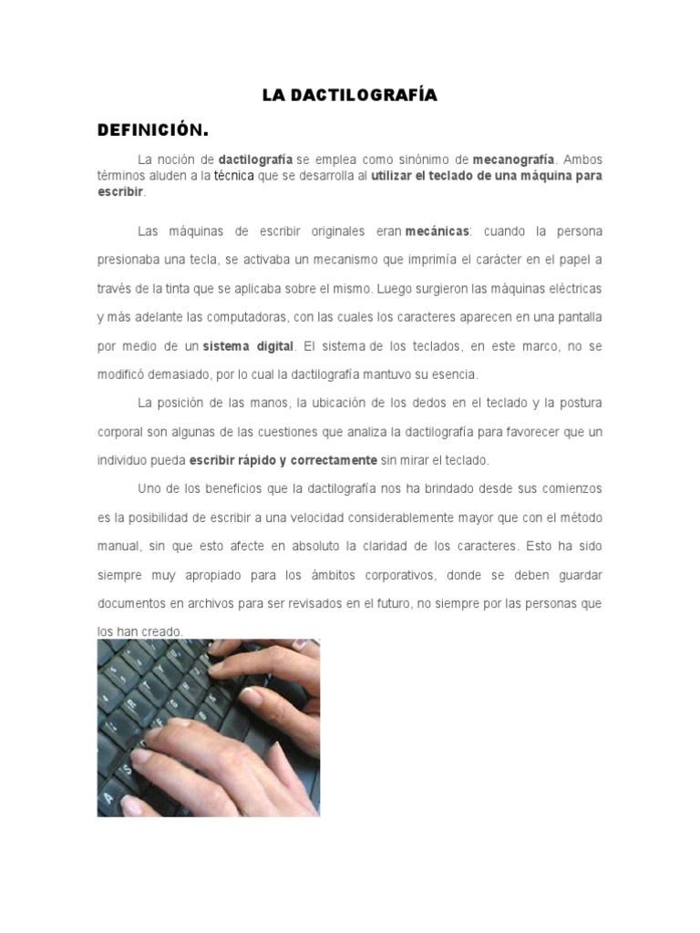 Dactilografía 2021 | PDF | Máquina de escribir | Teclado