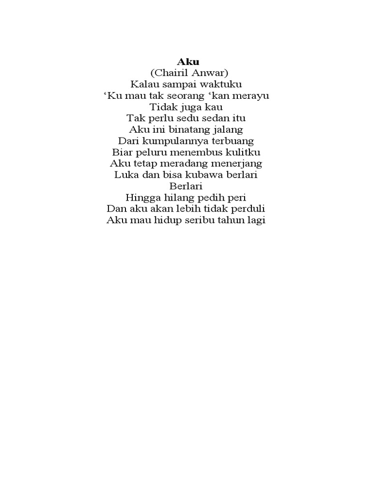 Puisi Aku | PDF