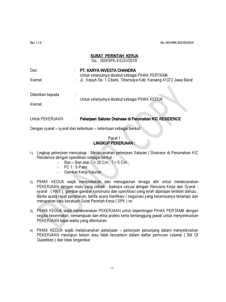 SPK Kic Saluran | PDF