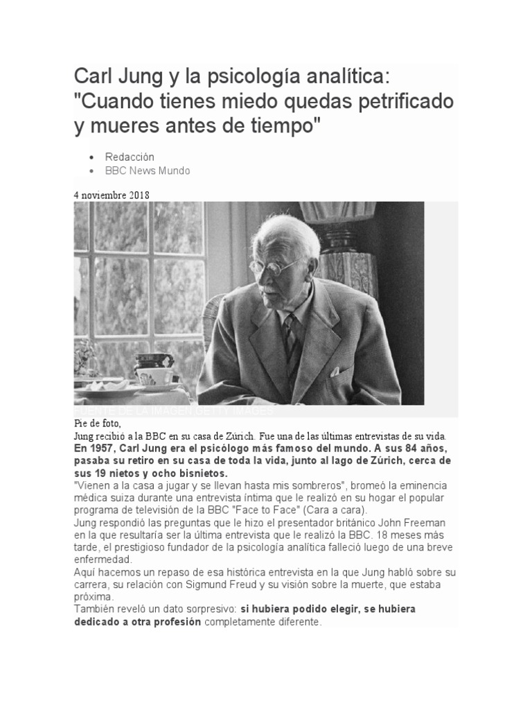 Jung y la psicología analítica en 1957 | PDF | Carl Jung | Sigmund Freud