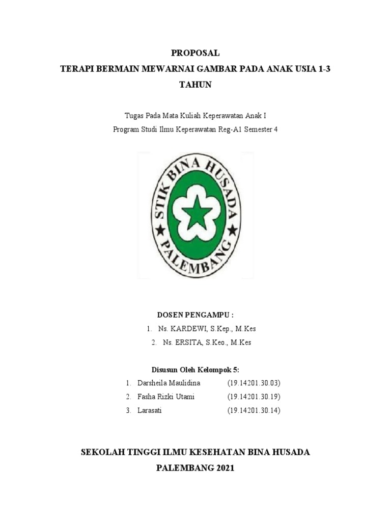 Proposal Terapi Bermain Mewarnai Gambar Pada Anak Kel.5 | PDF