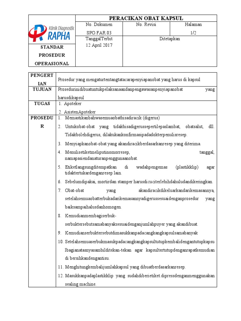 Peracikan Obat Kapsul | PDF | Sains & Matematika