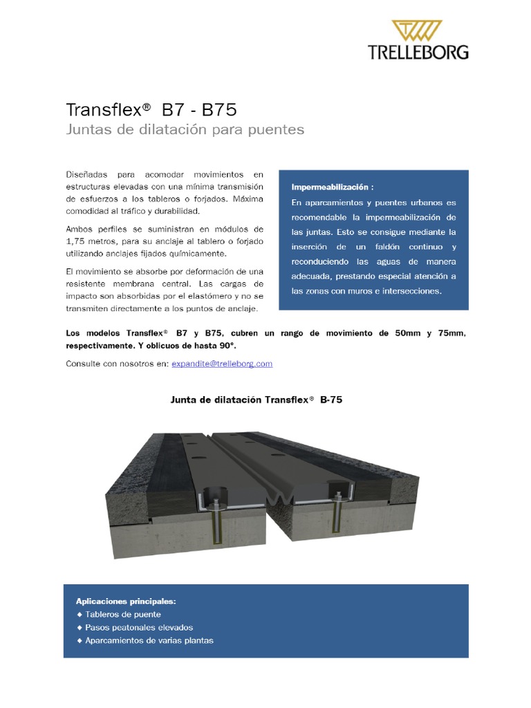 Juntas Transflex B7 - B75 | PDF