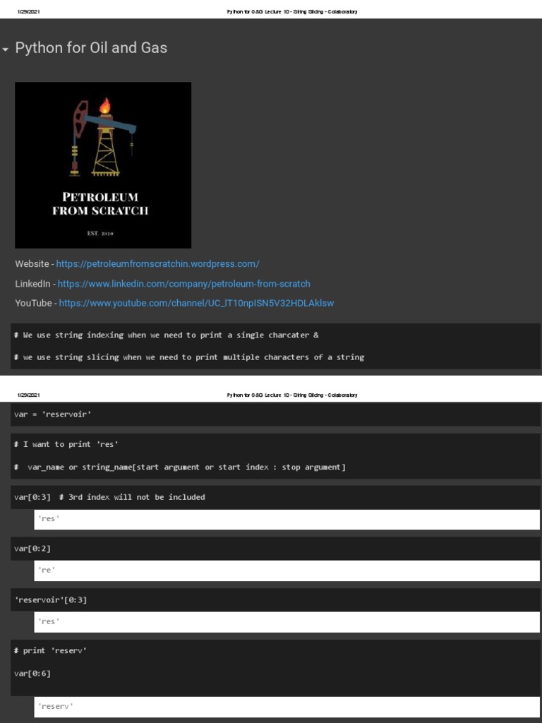 Python For Og Lecture 10 String Slicing | PDF | Software Engineering | Computer Programming