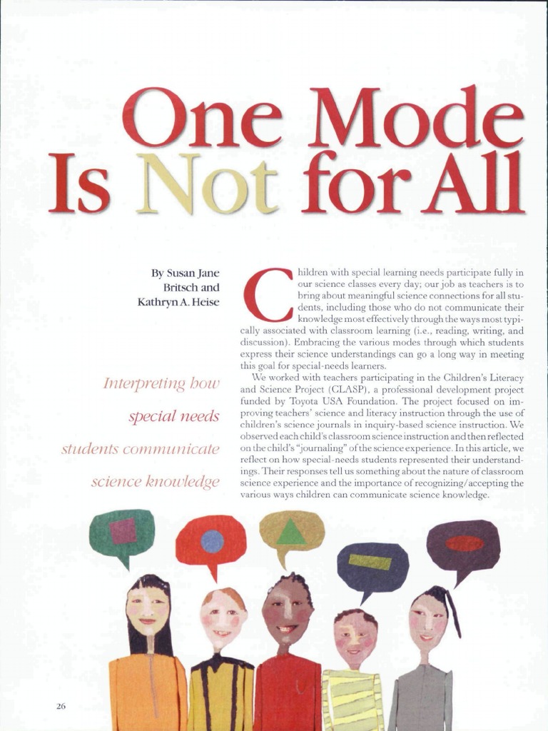 One Mode Is Not For All 1 | PDF | Science | Literacy