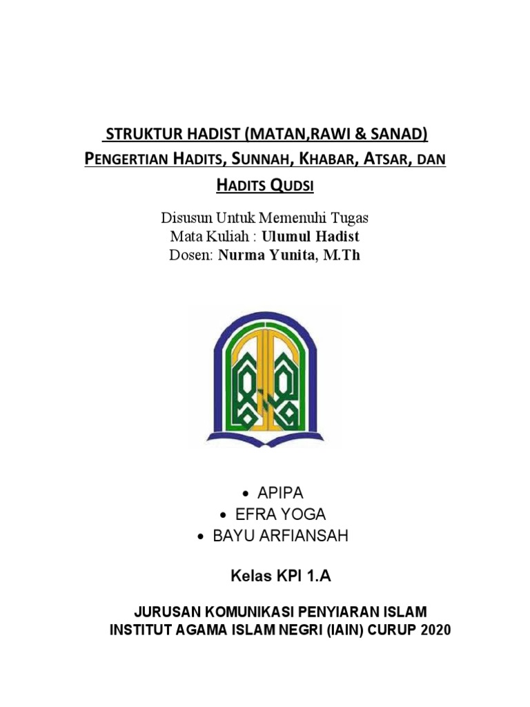 Struktur Hadits: Matan, Rawi, Sanad | PDF | Agama & Spiritualitas
