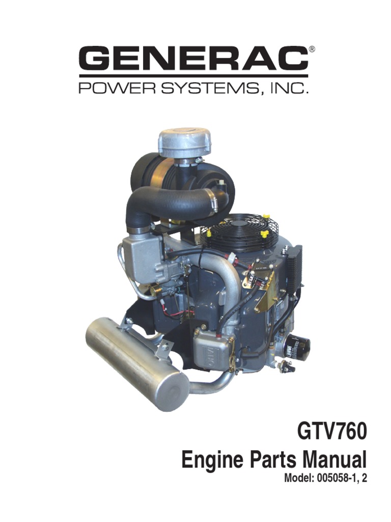 GTV760 Engine Parts Manual: Model: 005058-1, 2 | PDF | Carburetor | Piston