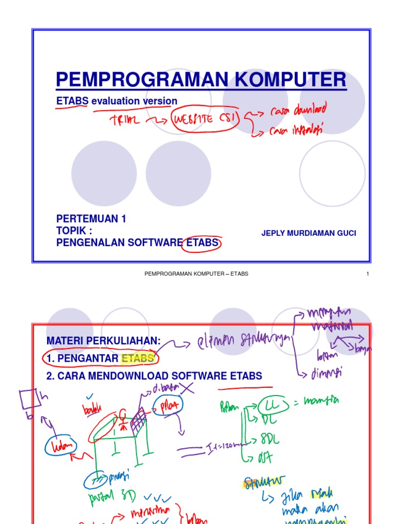 Kuliah 1 ETABS Pengenalan Software ETABS | PDF | Komputer