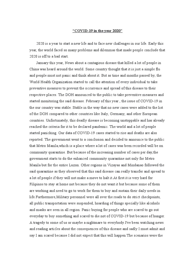 COVID 19 Reflection | PDF | Quarantine | Epidemiology