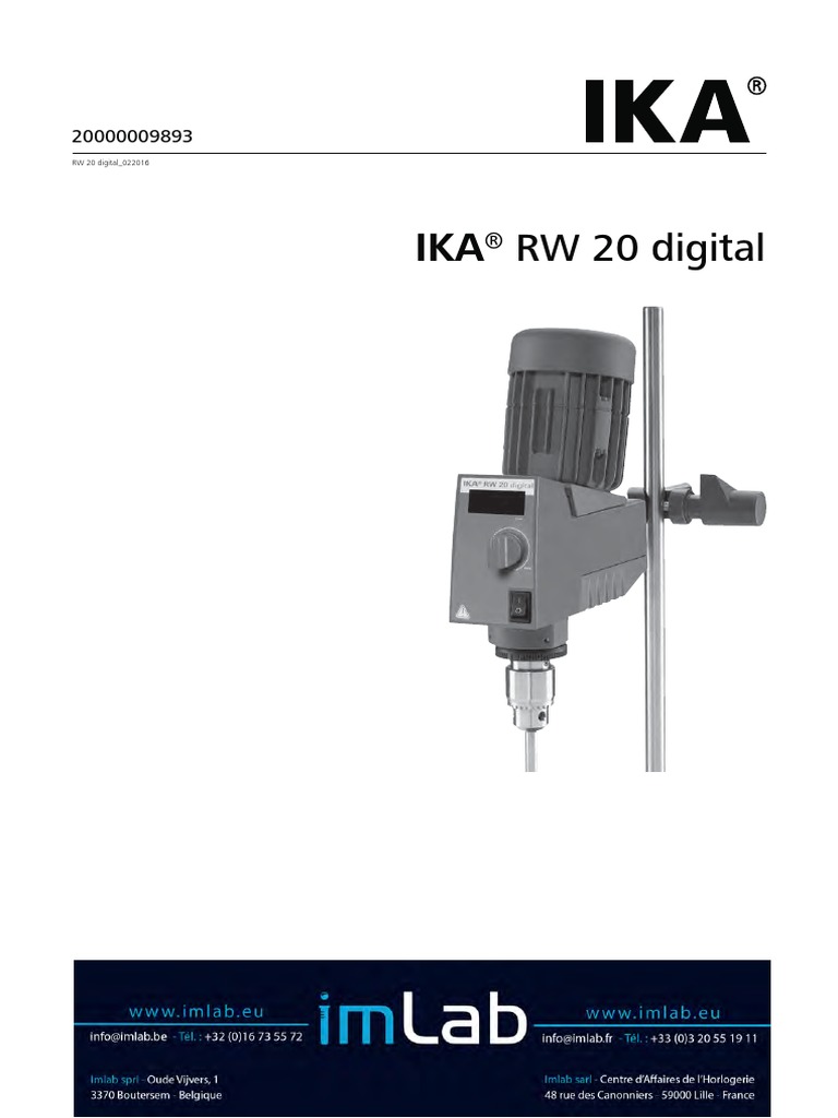 Manual EN RW 20 Digital Ika Imlab - 0 | PDF | Electric Motor ...