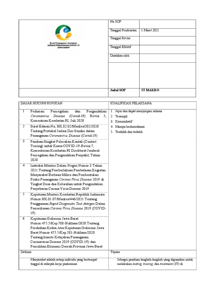 Sop 3t Makro-Updated Maret - No | PDF