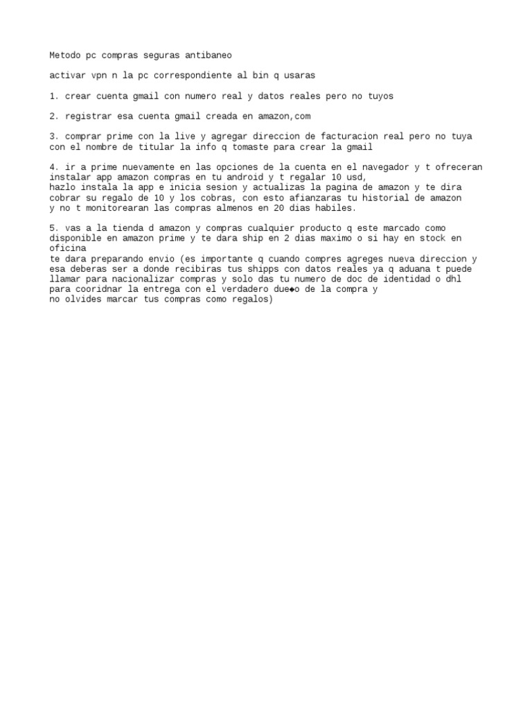 Método Antiban Amazon de JohanDroid | PDF