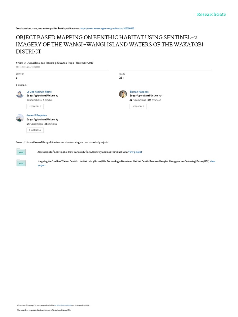 Pemetaan Habitat Bentik Berbasis Objek Menggunakan | PDF | Statistical ...