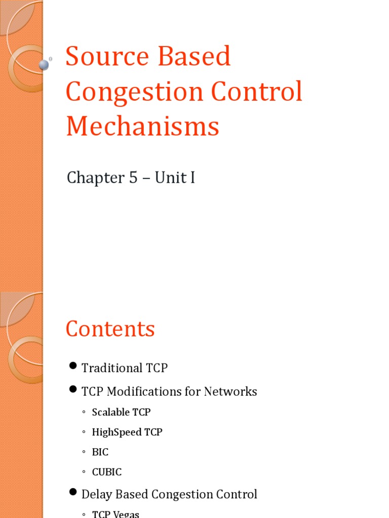 Source Based Congestion Control Mechanisms: Chapter 5 - Unit I | PDF | Network Congestion ...