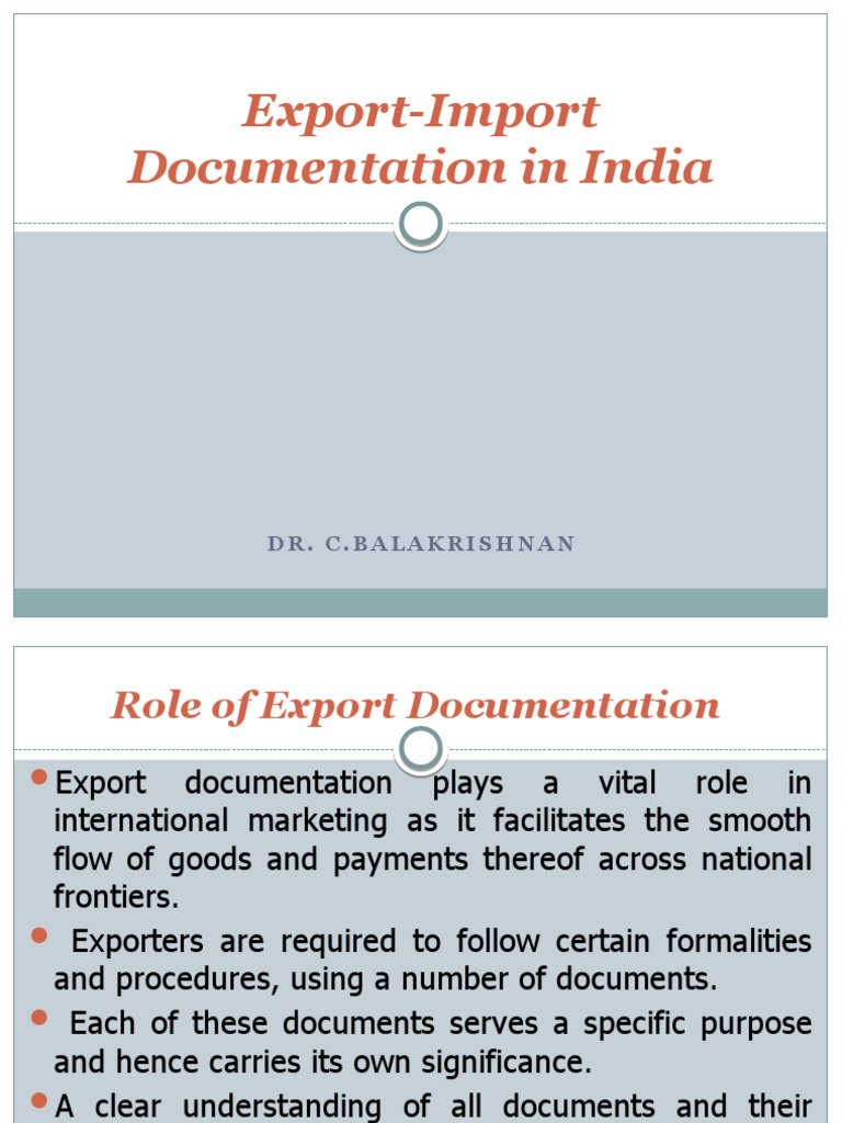 Export Documentation Procedures in India | PDF | Cargo | Bill Of Lading
