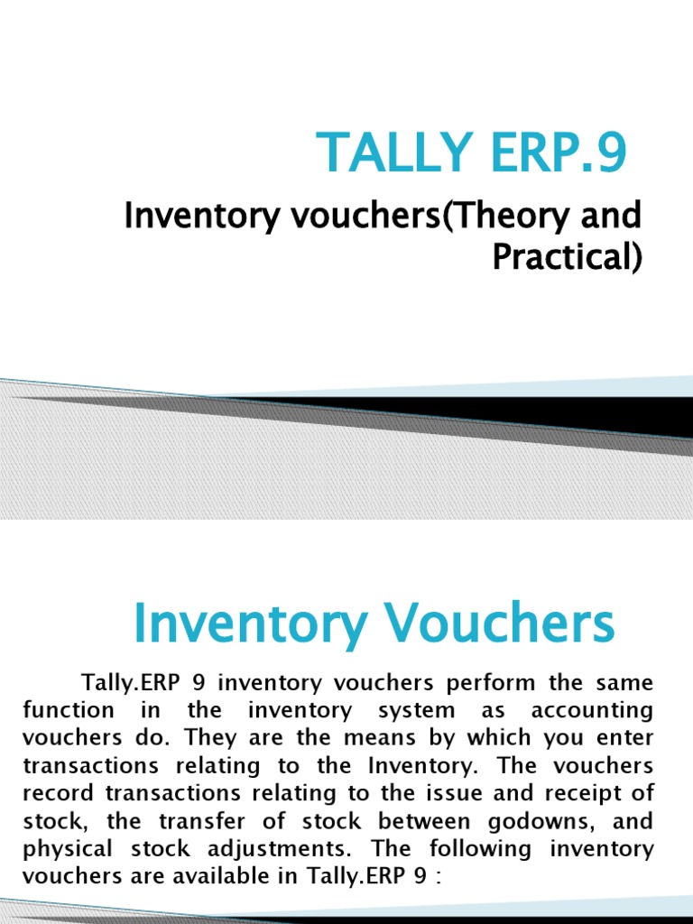 Inventory Vouchers in Tally ERP 9 | PDF | Voucher | Receipt