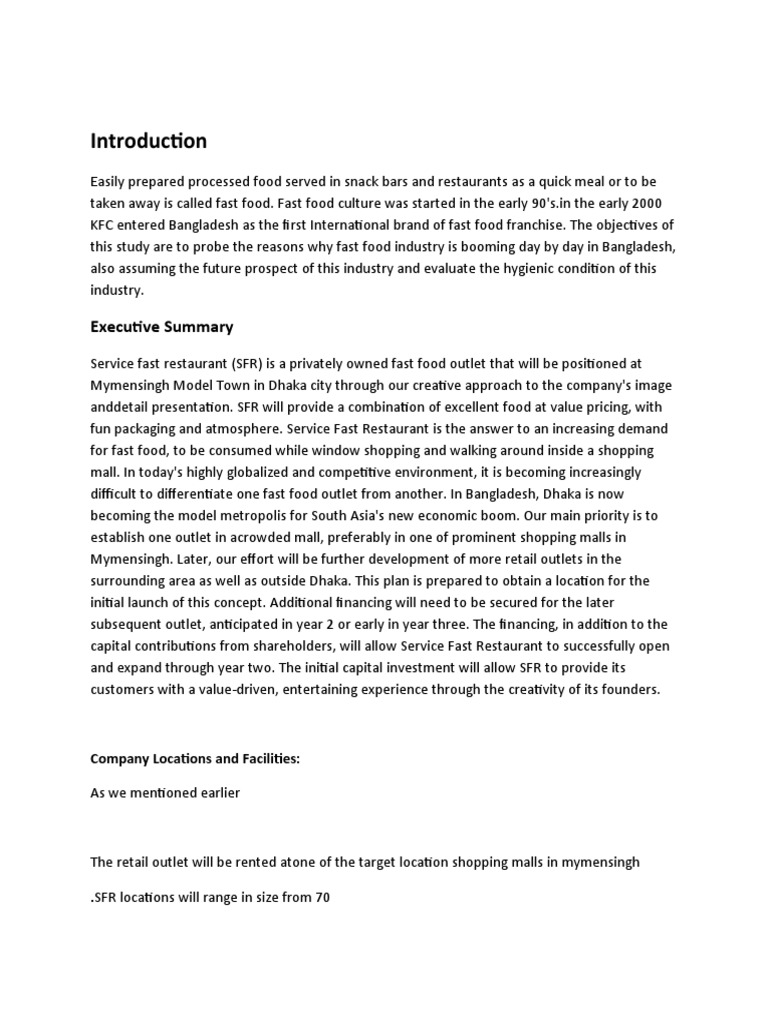 Executive Summary: Company Locations and Facilities | Download Free PDF ...