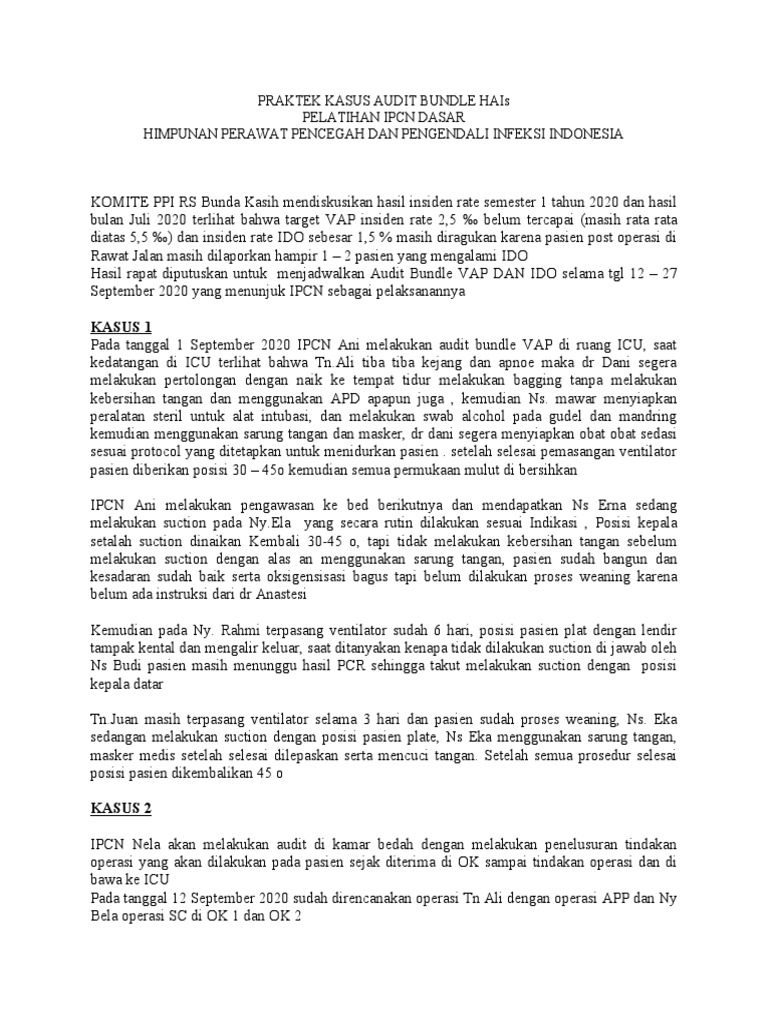 FORM DAN KASUS AUDIT BUNDLE HAIs | PDF
