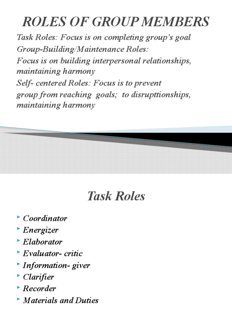 Group Member Roles and Responsibilities | PDF | Career & Growth