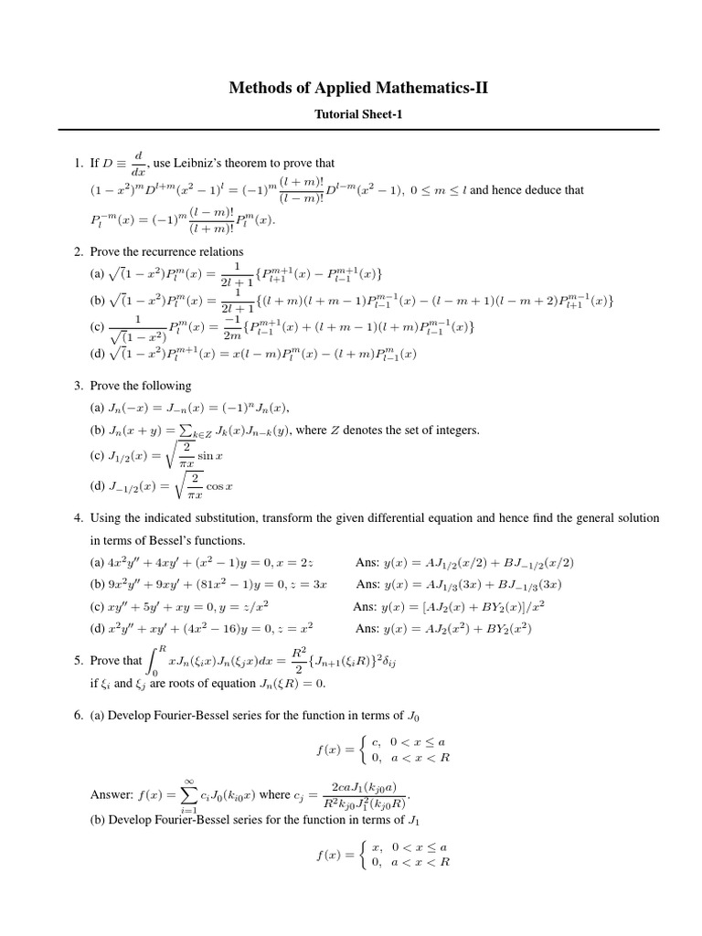 Methods of Applied Mathematics-II: M L+M L M L M M L M M L | PDF | Functions And Mappings ...