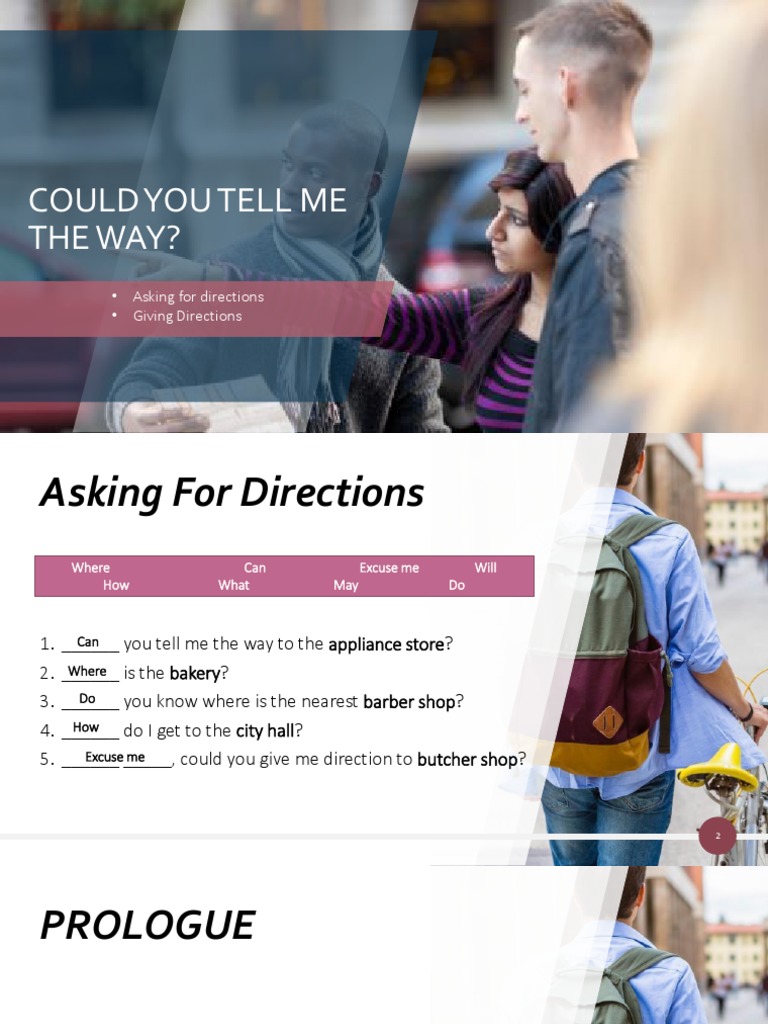 Could You Tell Me The Way?: - Asking For Directions - Giving Directions ...