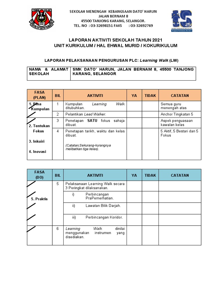 Laporan PLC Learning Walk | PDF