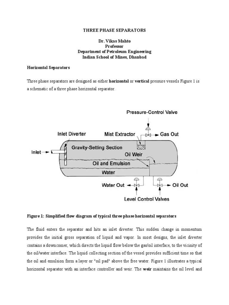 Three Phase Separators | PDF | Continuum Mechanics | Chemical Engineering