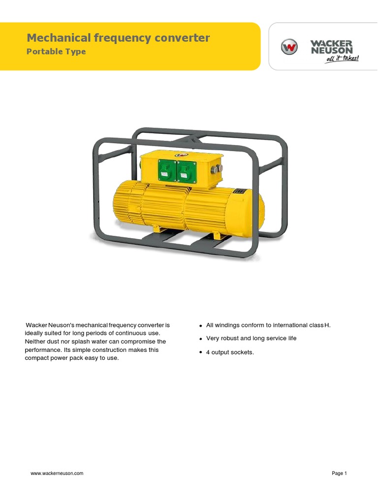 Wacker Neuson FU5Z Converter | PDF
