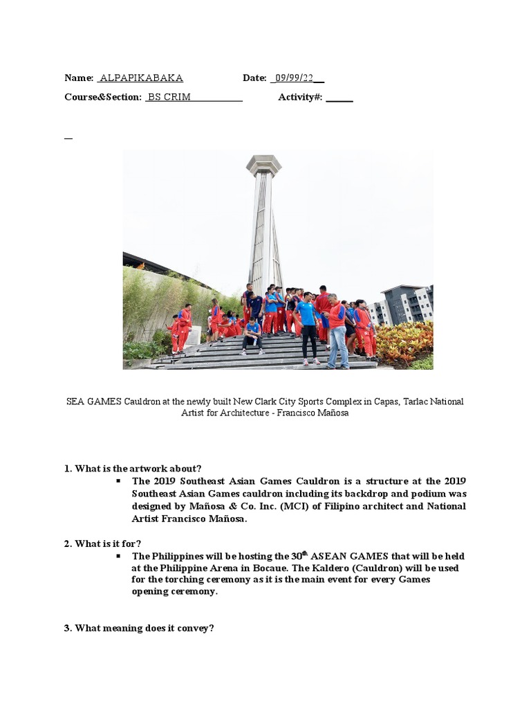 The 2019 Southeast Asian Games Cauldron Is A Structure at The 2019 ...
