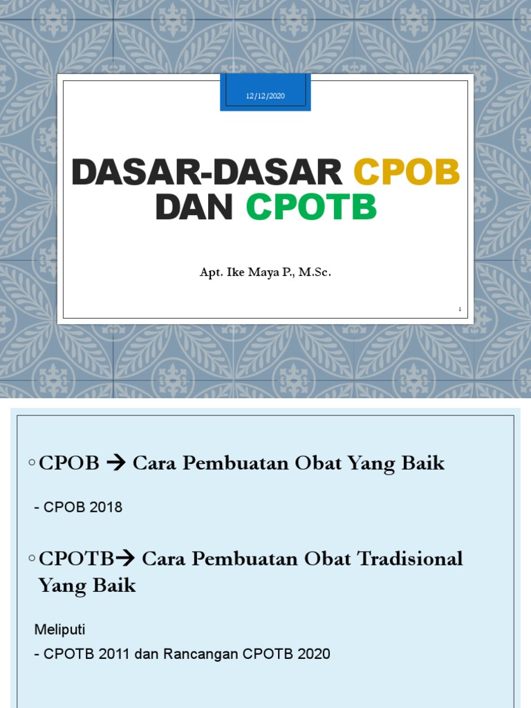 5544 - p12 DASAR-DASAR CPOB Dan CPOTB Compress-Converted-Compressed - Compressed | PDF
