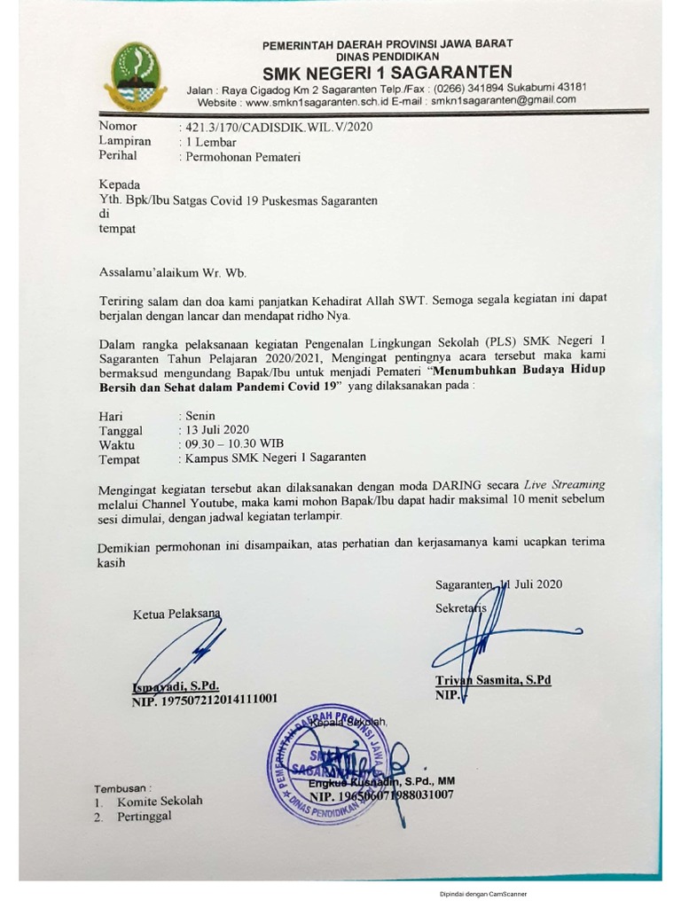 Surat Permohonan Pemateri Puskesmas | PDF