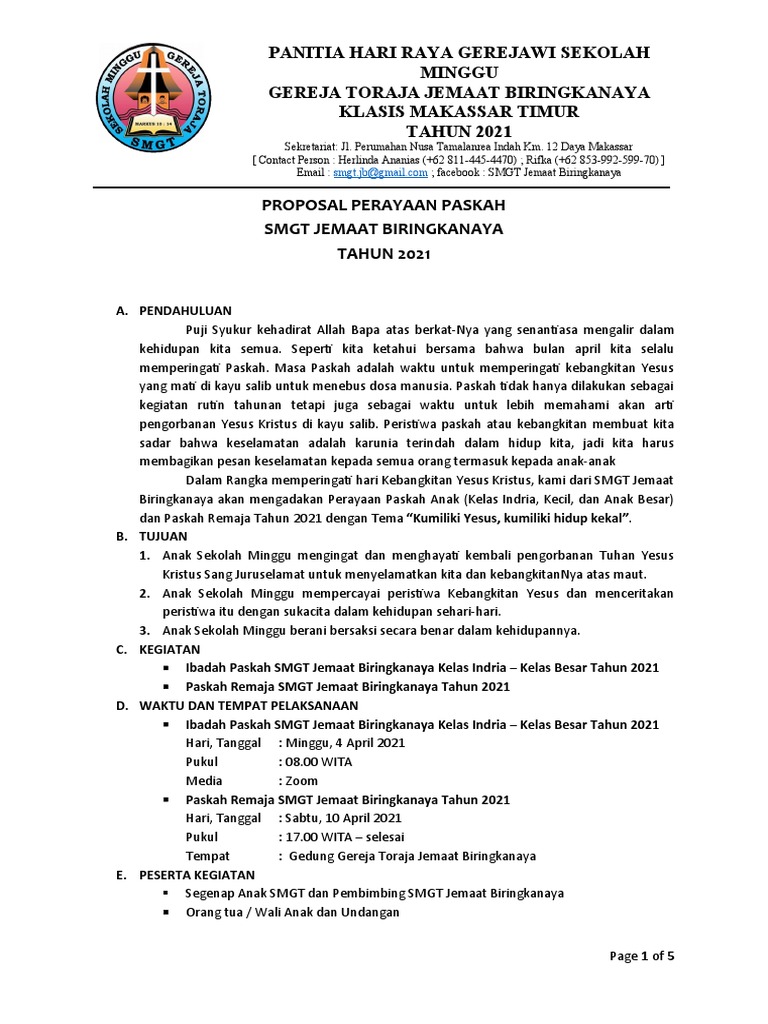 Proposal Paskah 2021 | PDF
