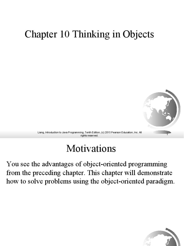 Chapter 10 Thinking in Objects | PDF | Method (Computer Programming) | Class (Computer Programming)
