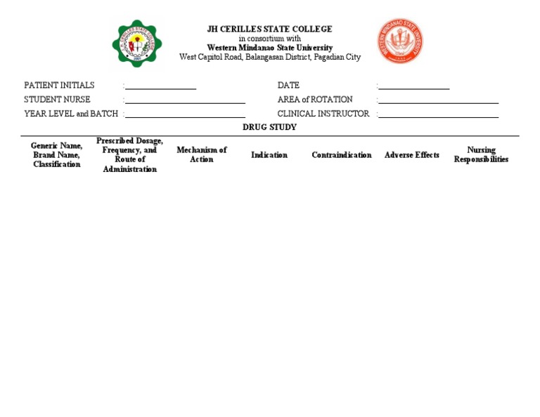 Drugs Study Format | PDF