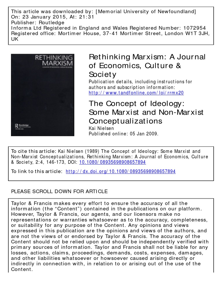 Rethinking Marxism: A Journal of Economics, Culture & Society | PDF ...