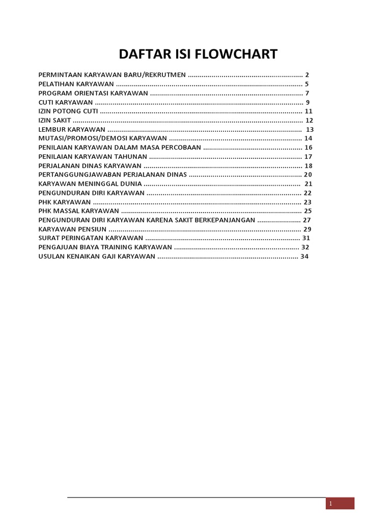 Flowchart Contoh SOP - SDM | PDF