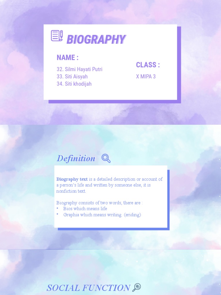Biography Biography: Name: Class | PDF
