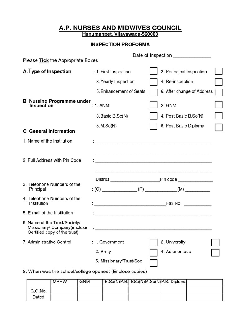 Inspection Proforma | PDF | Test (Assessment) | Room