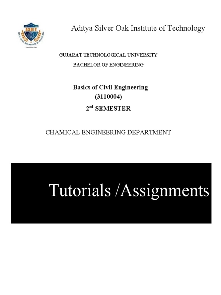 Tutorials /assignments: Aditya Silver Oak Institute of Technology | PDF | Surveying | Engineering