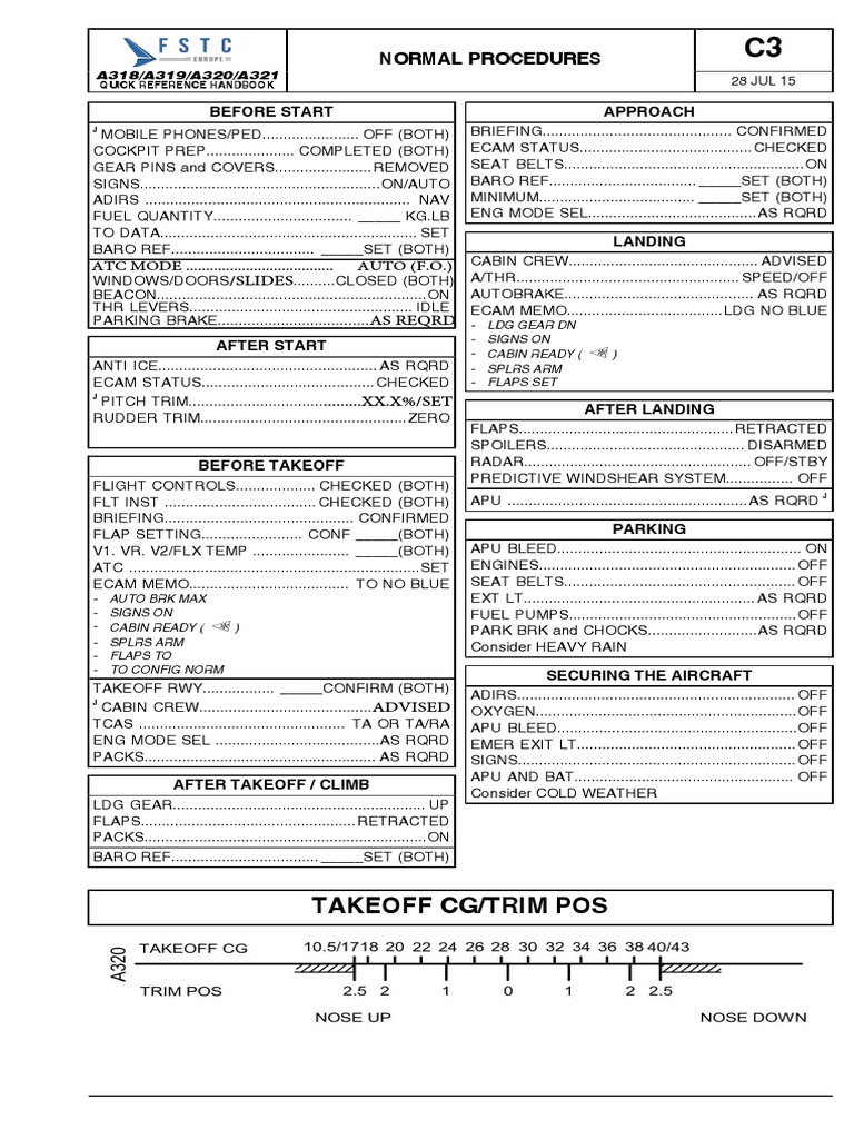 Normal Checklist A320 | PDF | Aerospace | Aviation Safety