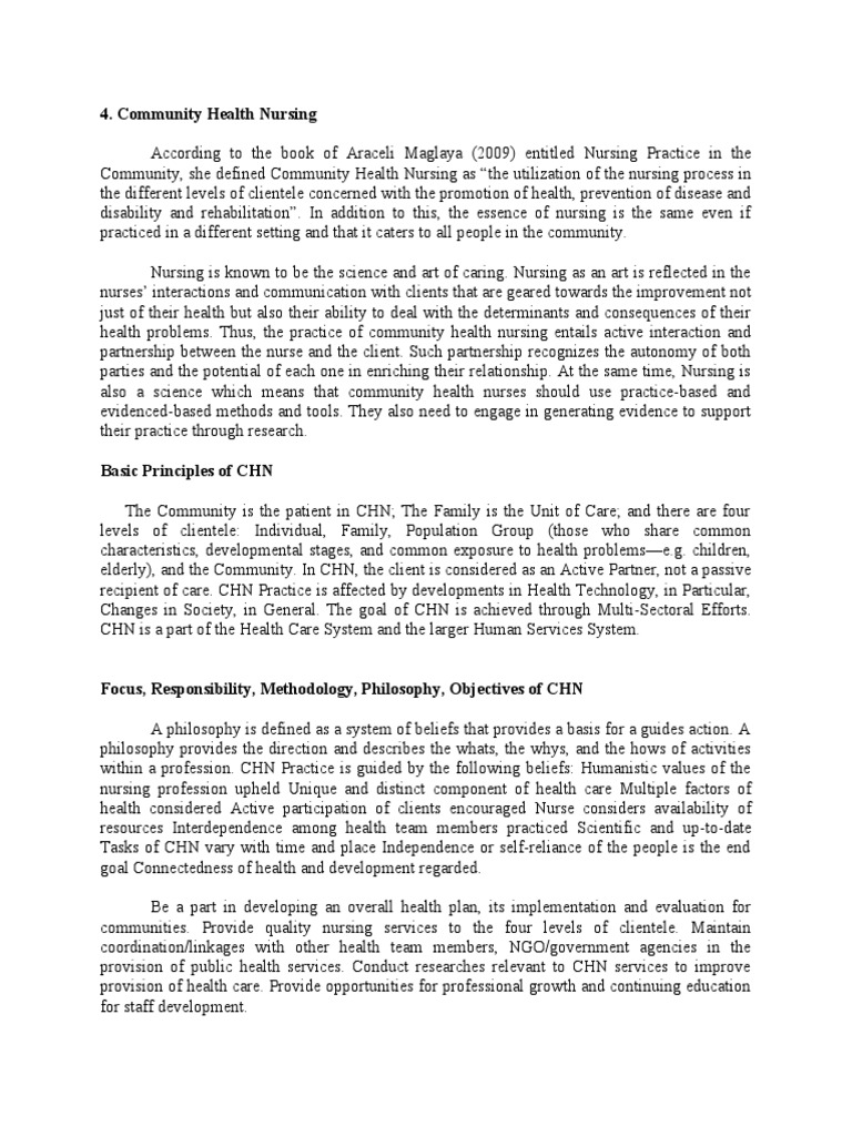 Rrl Community Health Nursing Community Malnutrition Pdf