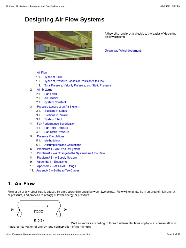 Designing Air Flow Systems Guide | PDF | Horsepower | Fluid Dynamics