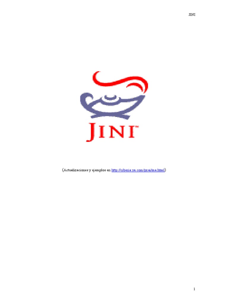 Jini | PDF | Java (lenguaje de programación) | Objeto (informática)