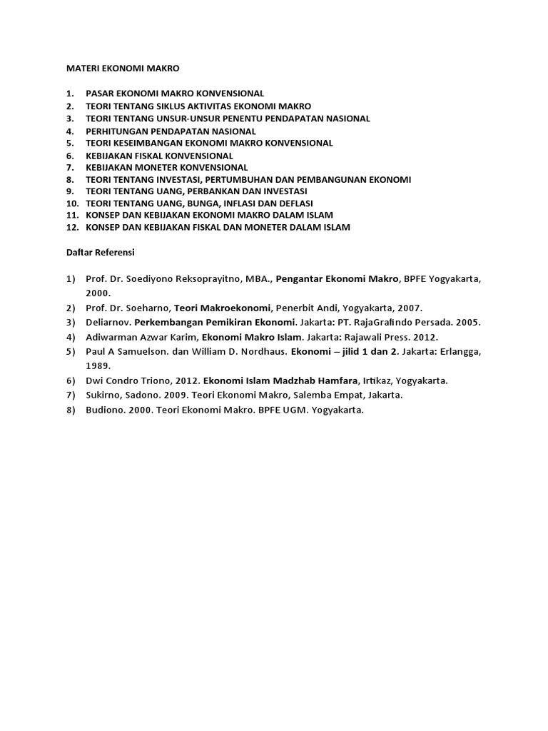 Materi Ekonomi Makro | PDF