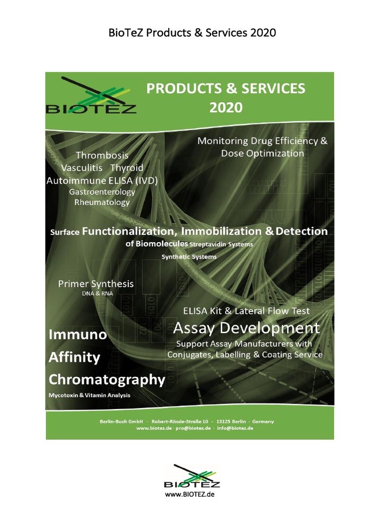 Biotez Products & Services 2020 | PDF | Monoclonal Antibody | Polyclonal Antibodies