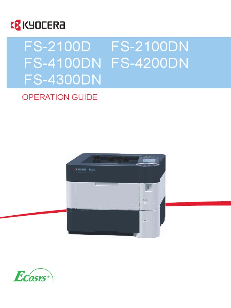 FS-2100D 2100DN... (ENG) Rev.2 | PDF | Printer (Computing) | Device Driver