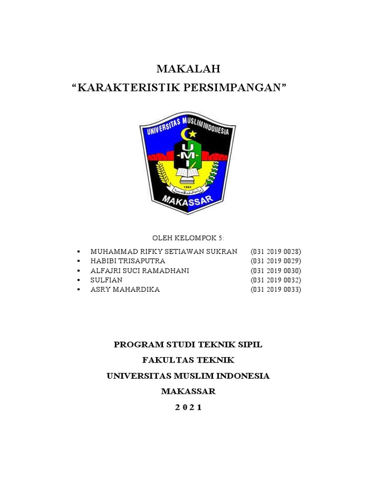 Makalah Karakteristik Persimpangan (k5) | PDF