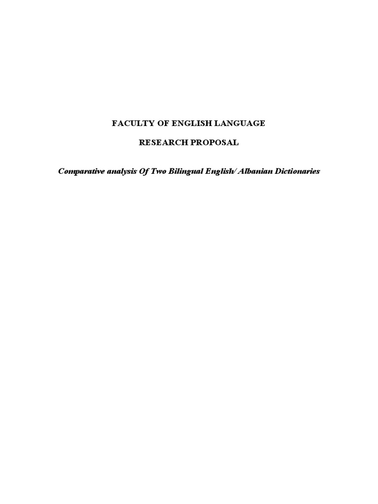 Research Proposal Dictionaries | PDF | Dictionary | English Language