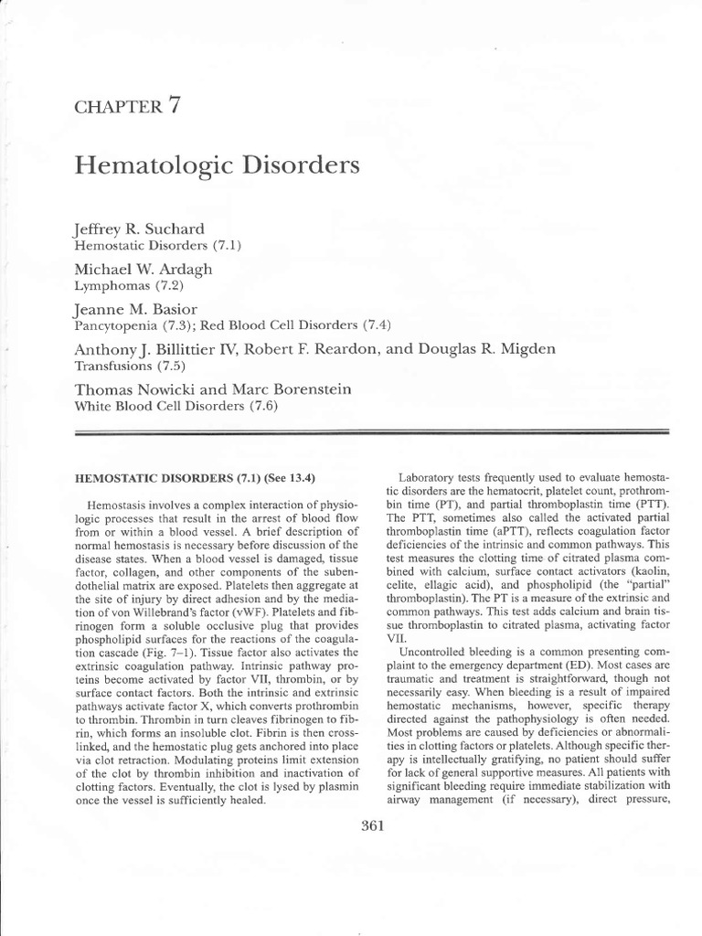 Hematologic: Disorders | PDF | Coagulation | Bleeding